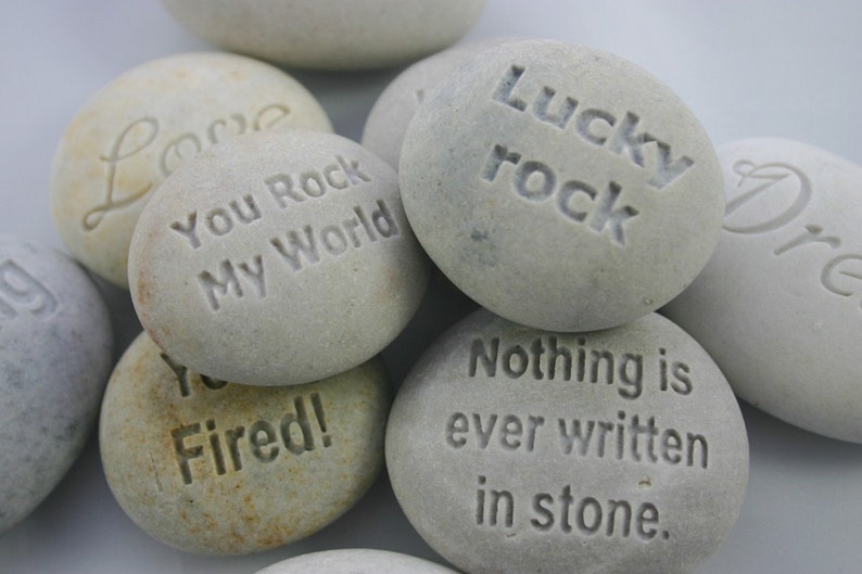 Custom Engraved White Message Stone Personalized Ocean Rock - Etsy