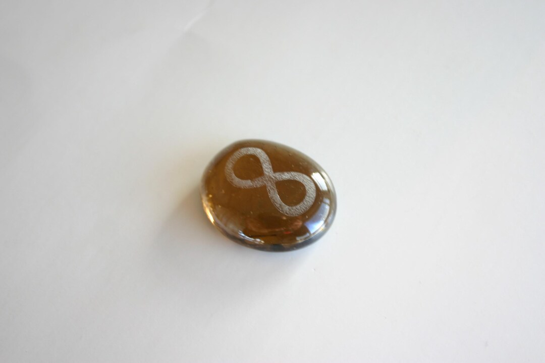Infinity Symbol Engraved Glass Pebble Oathing Stone Wedding Gift Worry ...