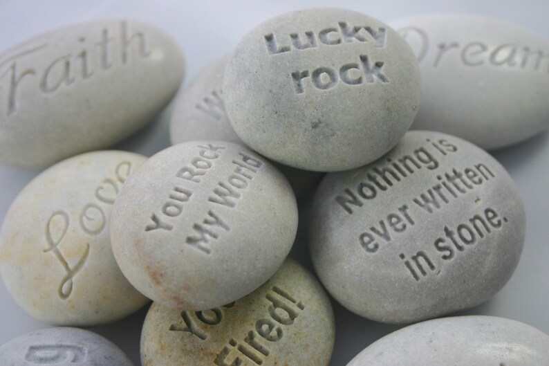 Custom Engraved White Message Stone Personalized Ocean Rock - Etsy