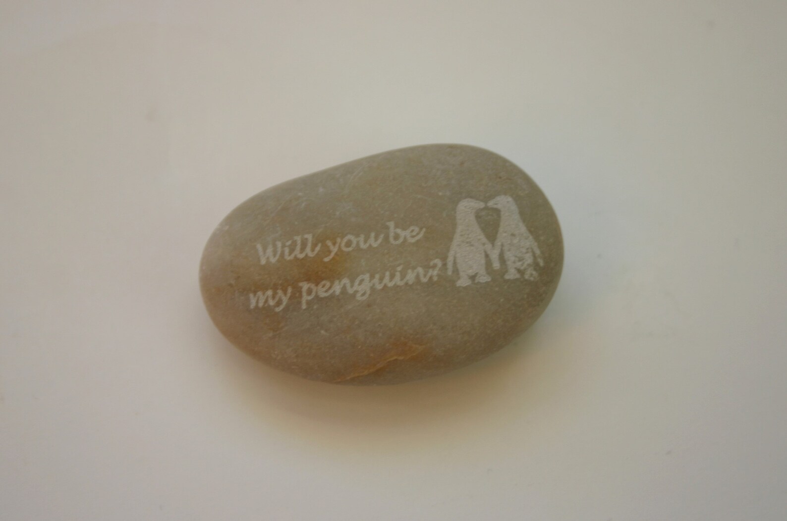 Will You Be My Penguin Penguins Etched Stone River Rock Worry - Etsy