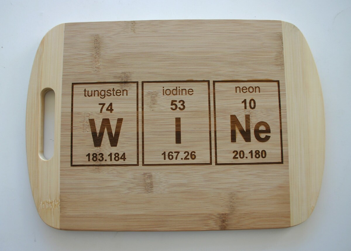 WINE Periodic Table Elements Bamboo Cutting Board Engraved - Etsy
