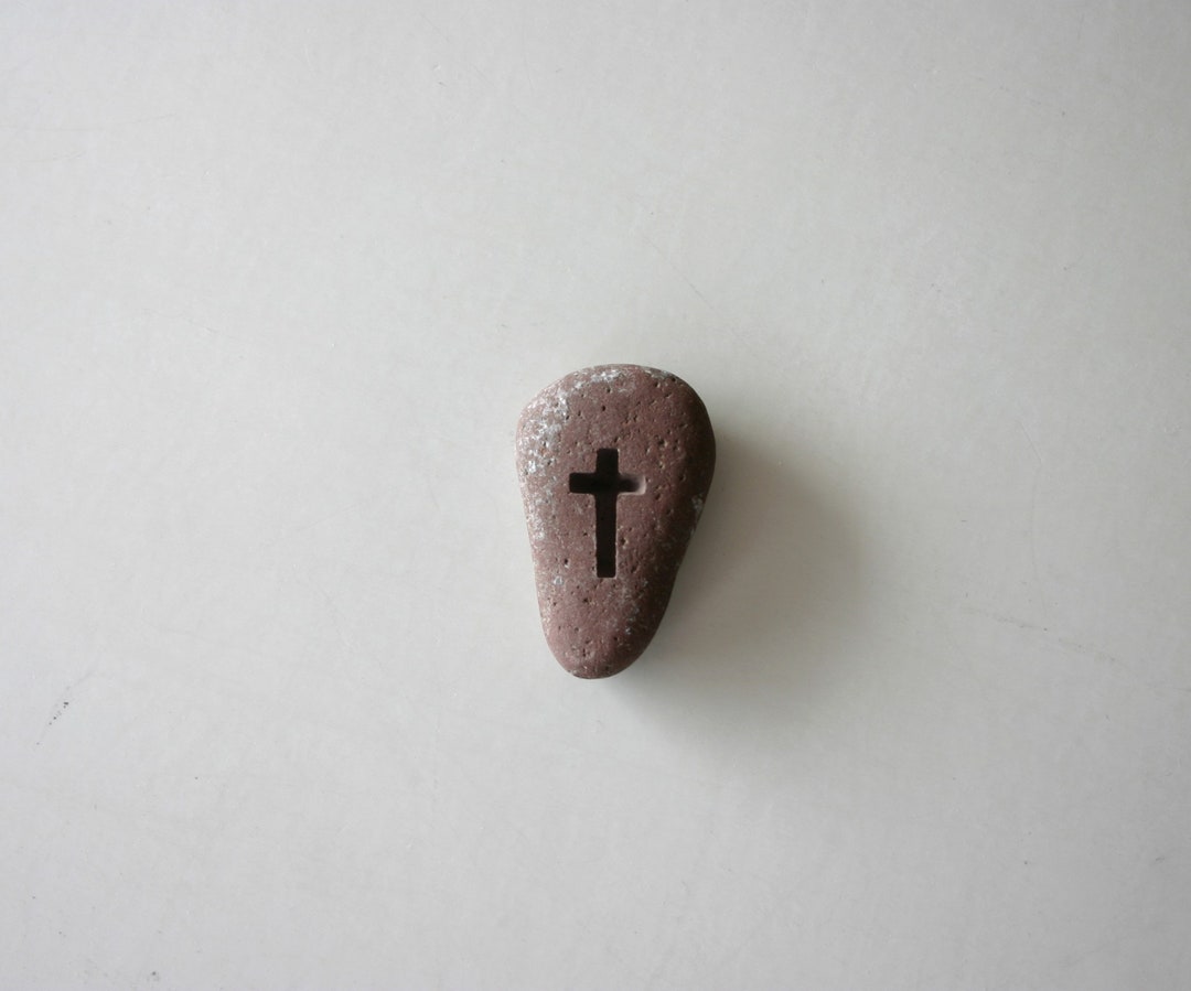 Cross Carved Stone Worry Stone Pocket Rock Prayer Stone - Etsy