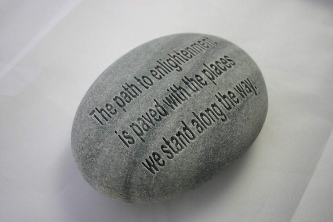 Custom Engraved Grey Stone Message Personalized Weddings Retirement - Etsy