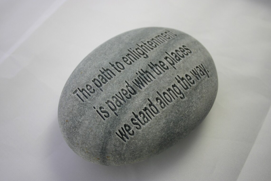 Custom Engraved Grey Stone Message Personalized Weddings Retirement - Etsy