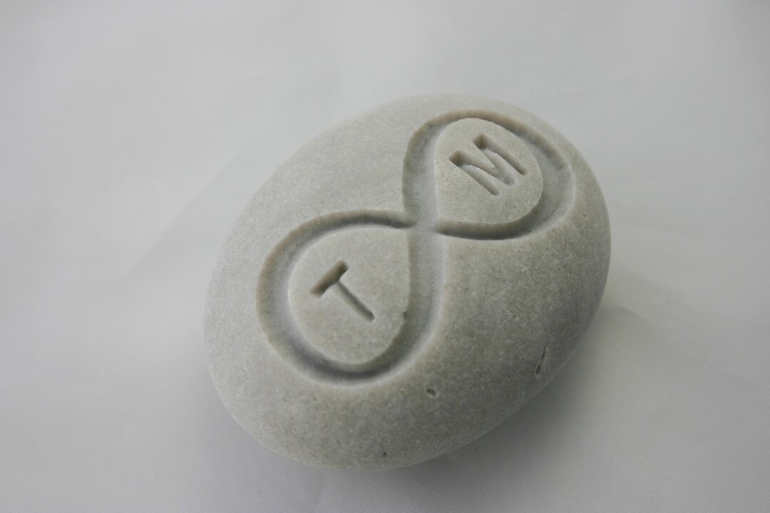 Infinity Stone Custom Engraved Initials Eternity Love Rock Weddings ...