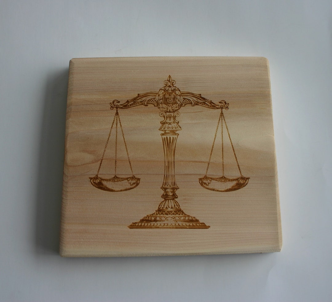 Scales of Justice Wood Sign Lawyer Judge Gift Engraved Wall Art - Etsy