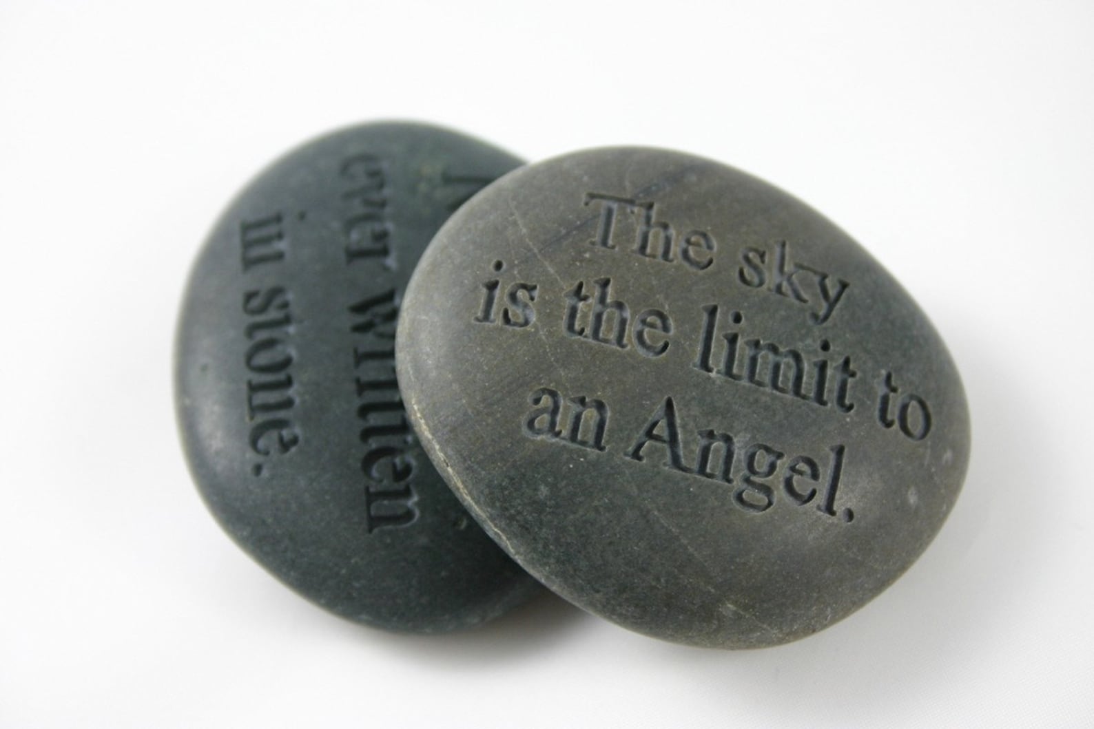 1 Custom Engraved Grey Message Stone Personalized Message Name - Etsy