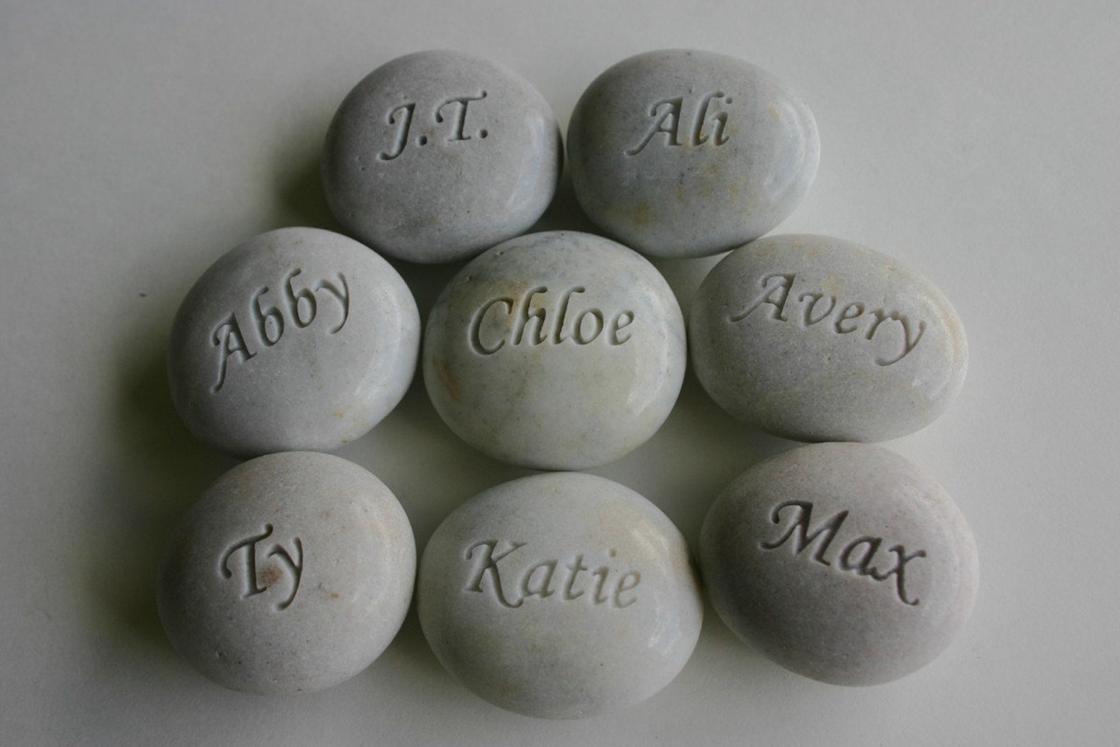 Personalized Stone Custom Engraved Light Grey Stone Name | Etsy