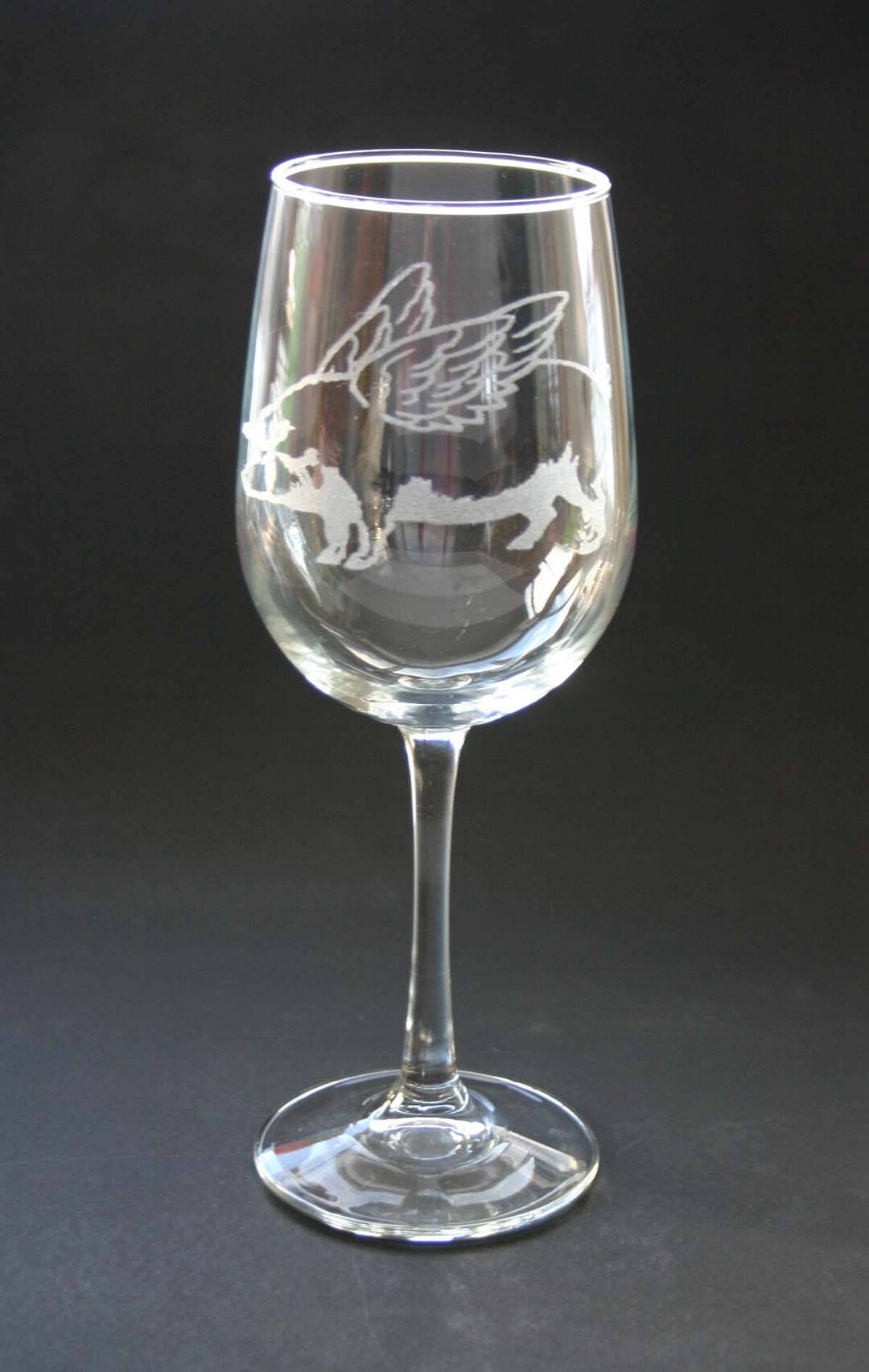 Flying Pig Etched Wine Glasses Engraved Set of 2 When Pigs Fly Gift - Etsy