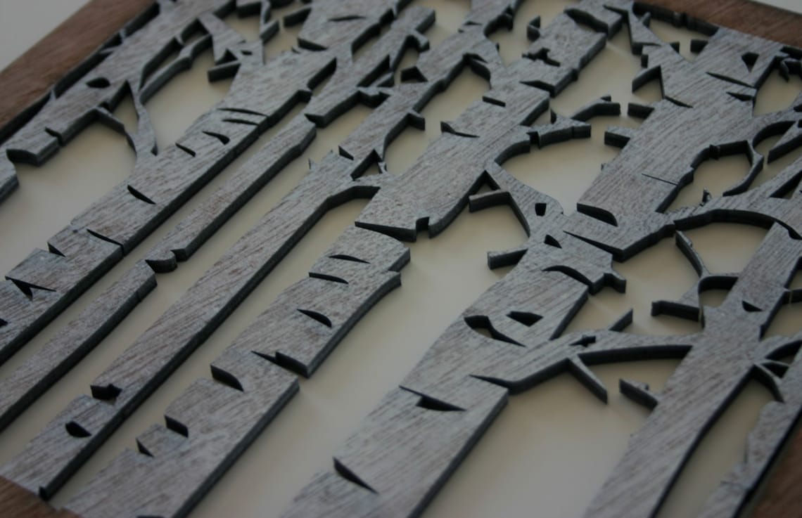 Birch Trees Wall Art Wood Tree Sign Decor | Etsy