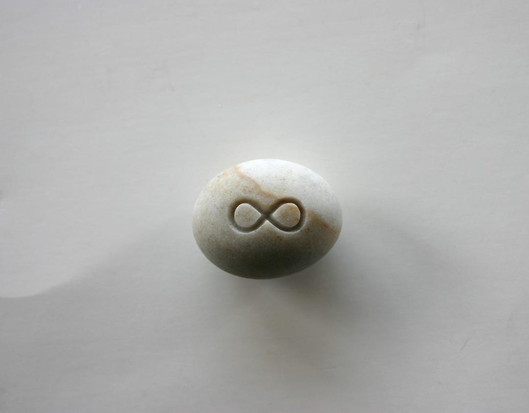 Infinity Symbol Engraved Stone River Rock Worry Stone Oathing Stone ...