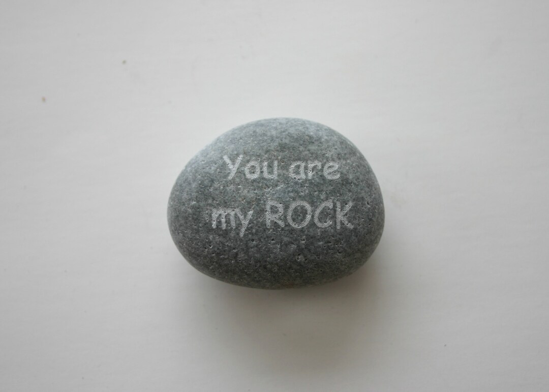 You Are My Rock Etched Stone Polished Black Stone Worry Stone ...