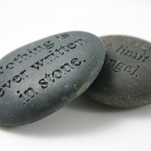 1 Custom Engraved Grey Message Stone Personalized Message Name Stone ...