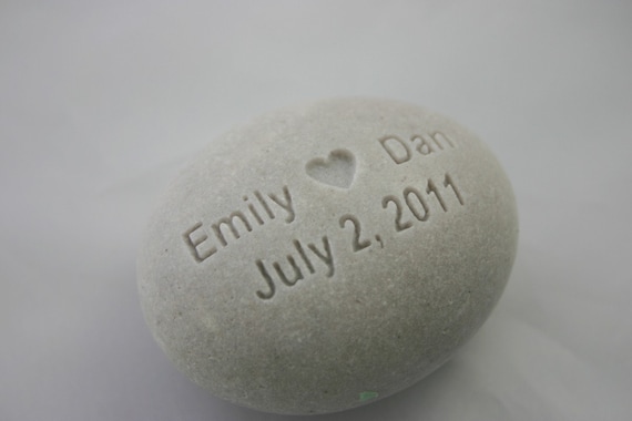 Oath Stone Custom Engraved White Wedding Stone Personalized - Etsy