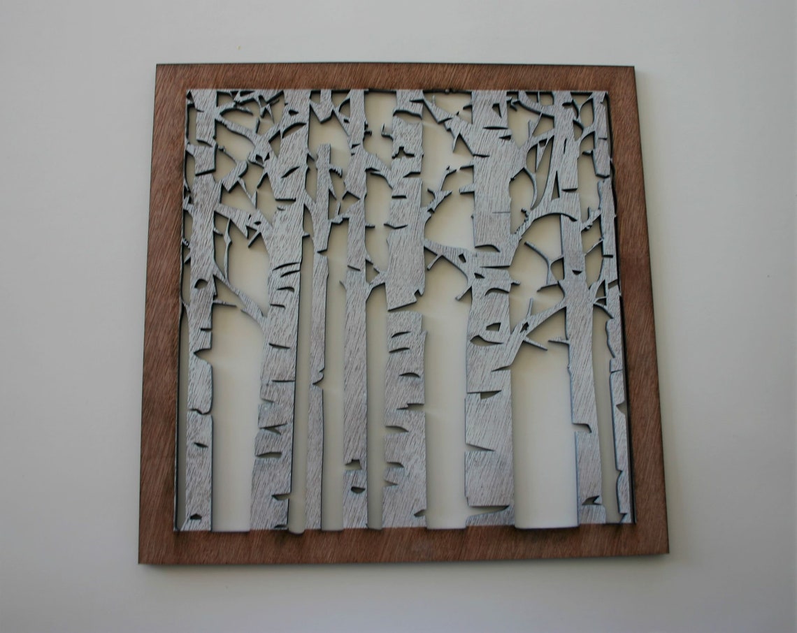 Birch Trees Wall Art Wood Tree Sign Decor | Etsy
