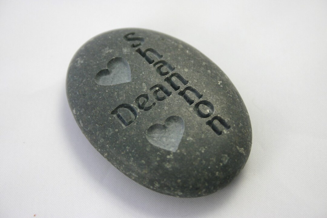 Oath Stone Custom Engraved Wedding Oathing Stone Interlocking Names - Etsy