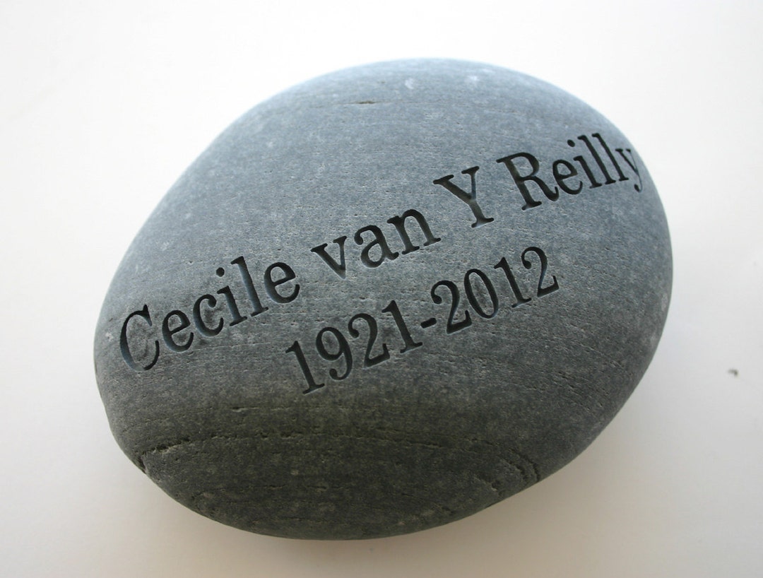 Custom Engraved Memorial Stone Grave Stone Marker River Rock ...