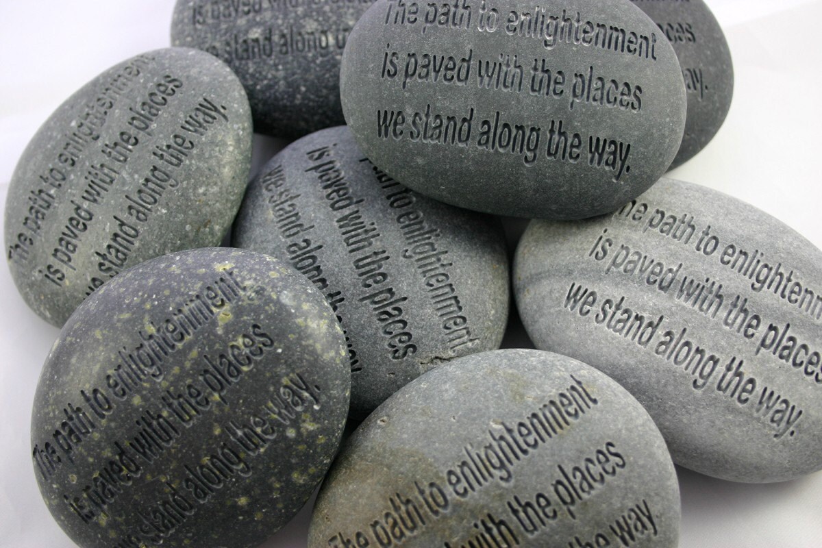 Custom Engraved Grey Stone Message Personalized Weddings | Etsy