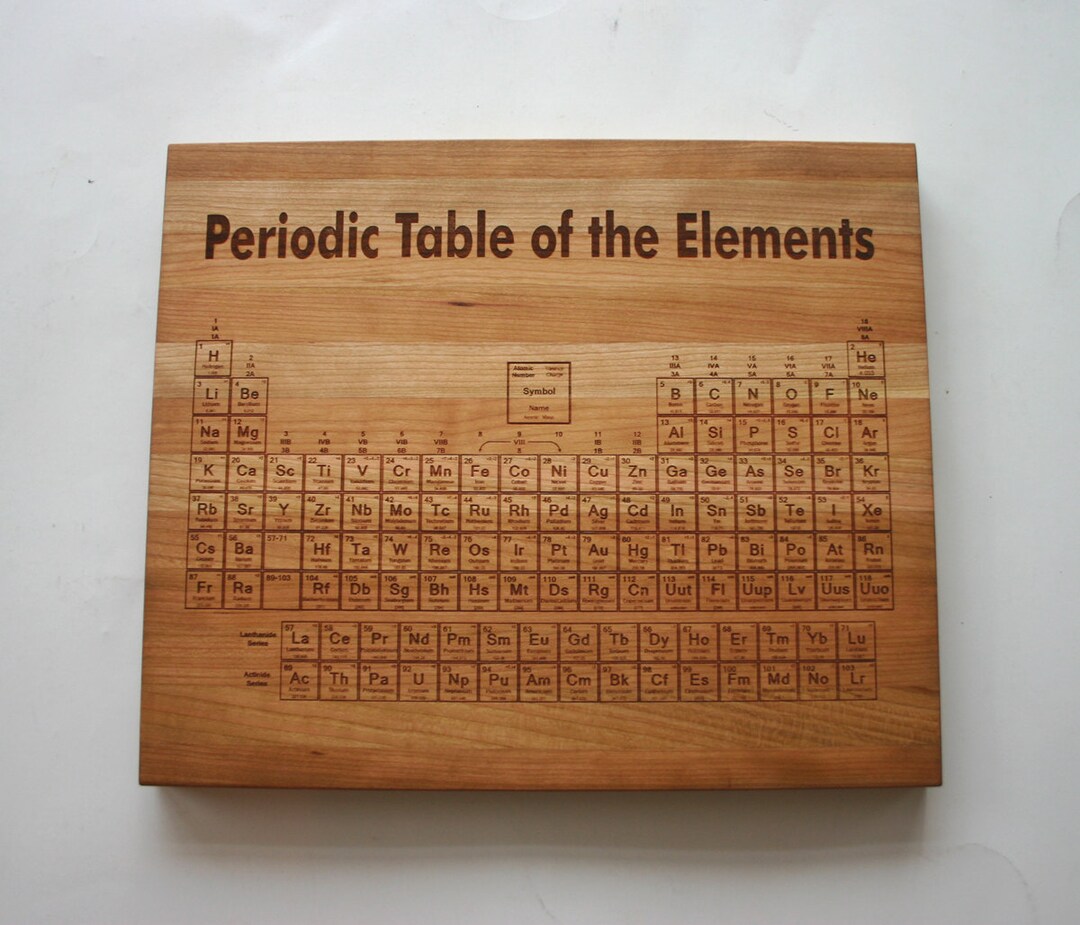 Periodic Table of Elements Engraved Cherry Wood Cutting Board Cutting ...
