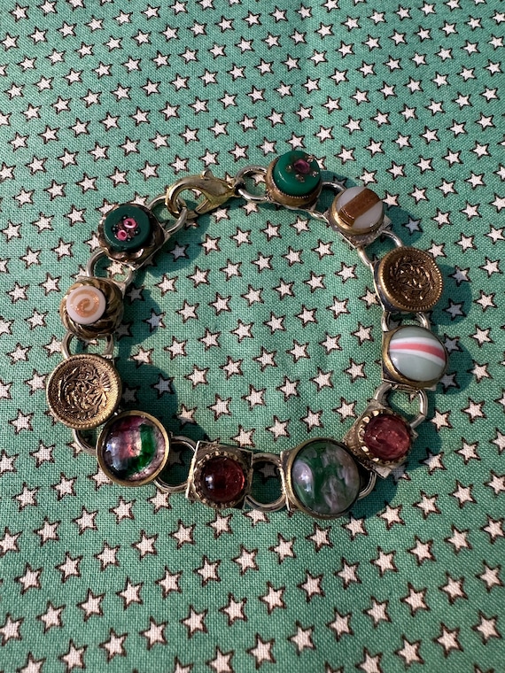 Vintage button bracelet - Gem