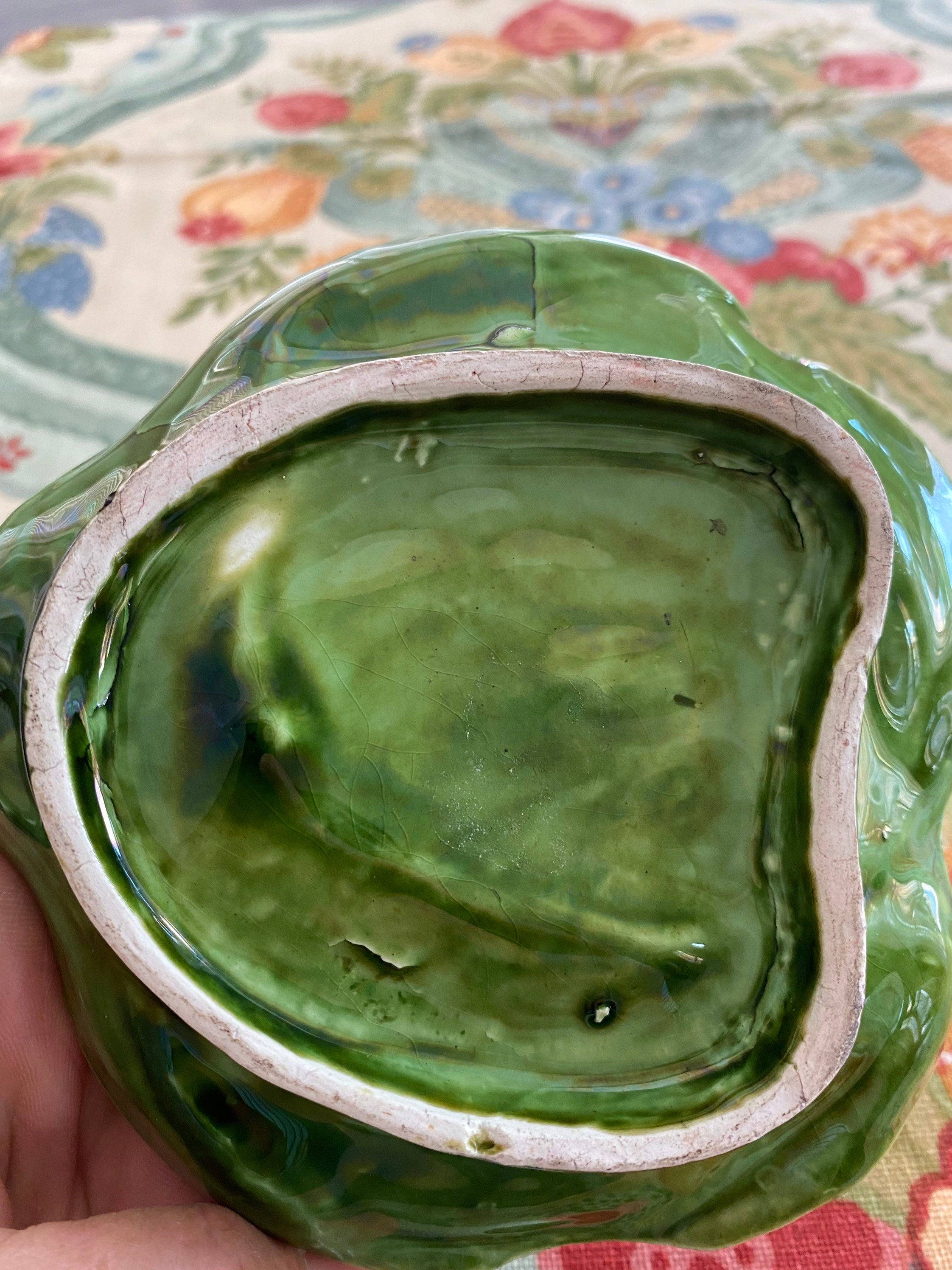 Antique Majolica Pipe Match Holder on Leaf Plate - Etsy