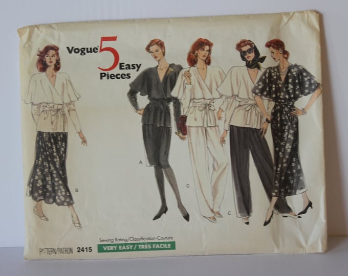 Vogue Sewing Pattern 2415, 5 Easy Pieces, Misses' Dress, Top, Skirt and ...