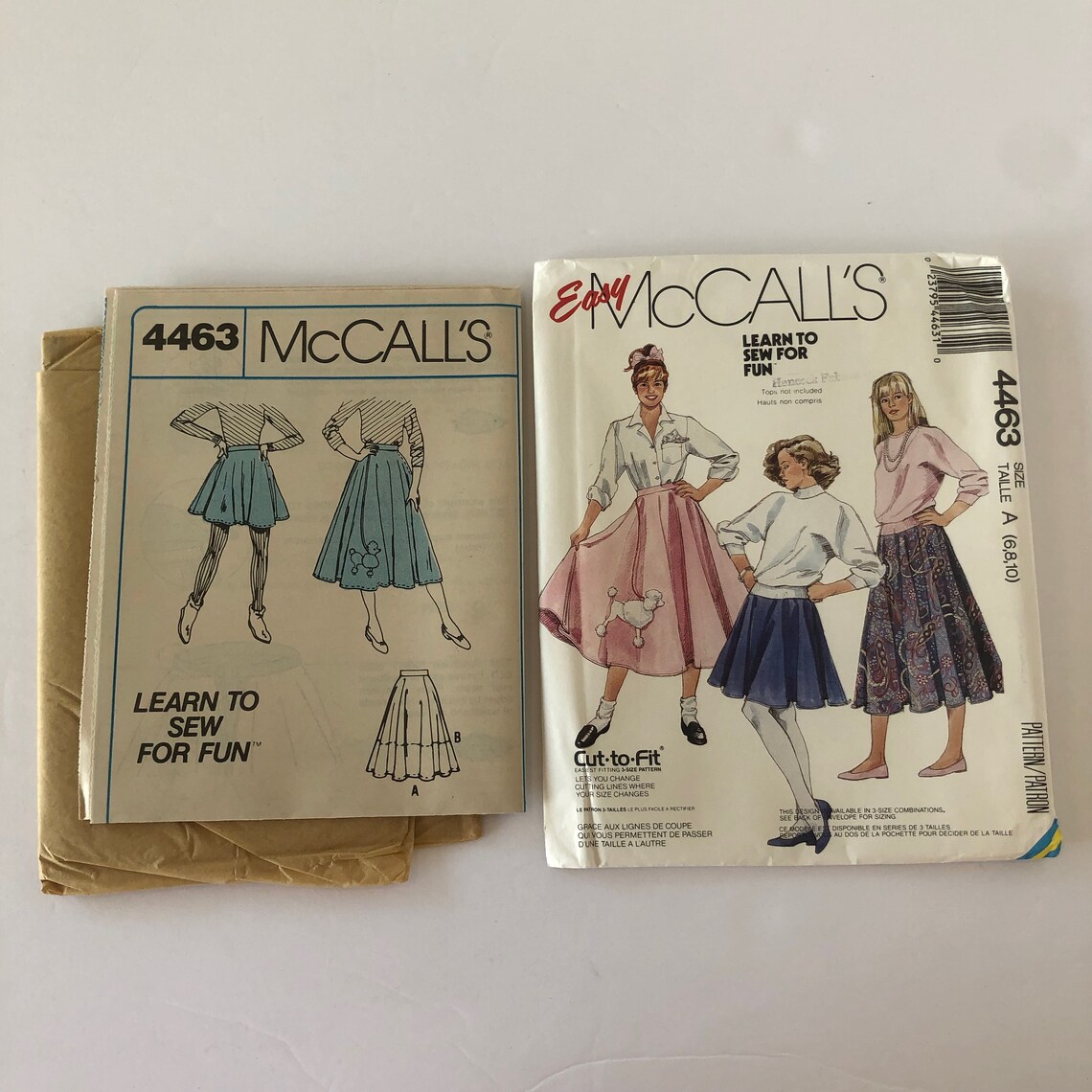 Vintage Circle Skirt Pattern, Mccall's 4463, Poodle Skirt Pattern ...