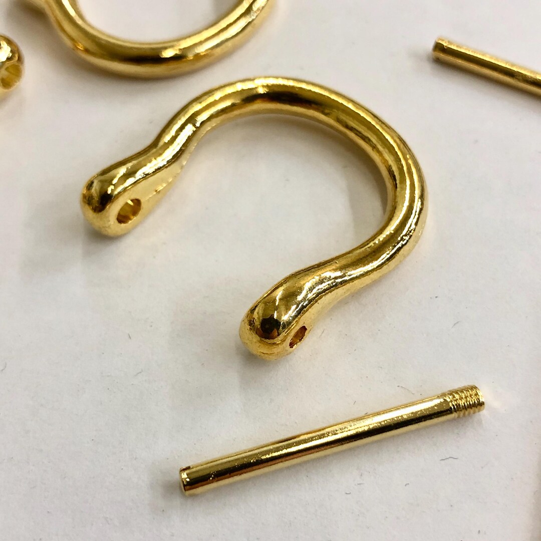 Metal D-ring Purse Handle Clips for Bamboo Handles, 4 per Pack, in Gold ...