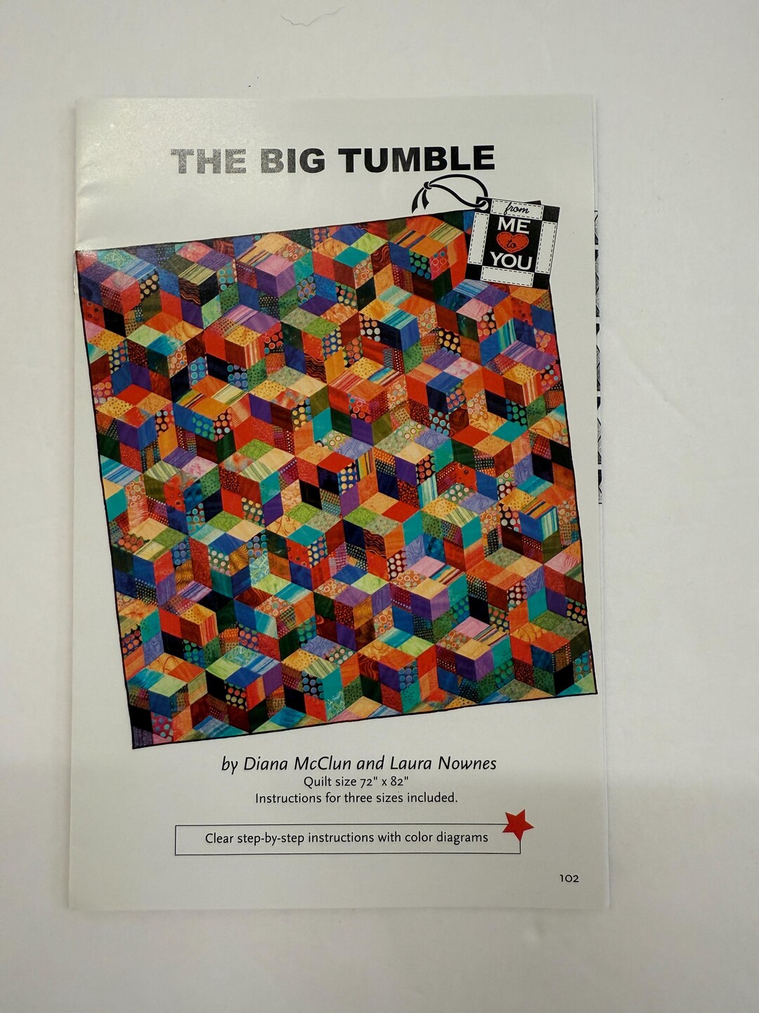 The Big Tumble, From Me to You Patterns, Pieced Geometric Rhombus Cube ...