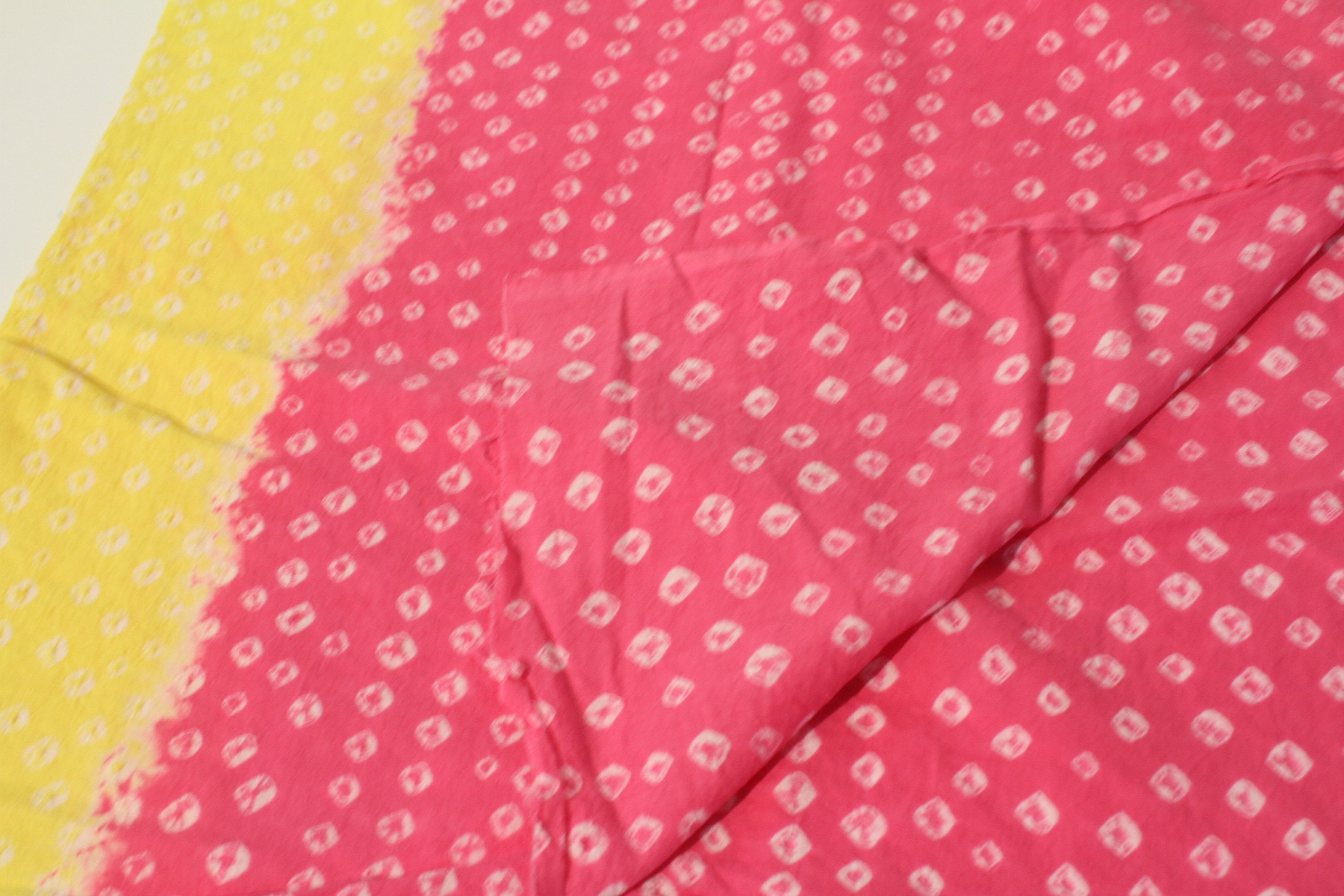 Yellow and Pink Tie Dye Fabric. Hot Pink Sun Kissed Dyed - Etsy UK