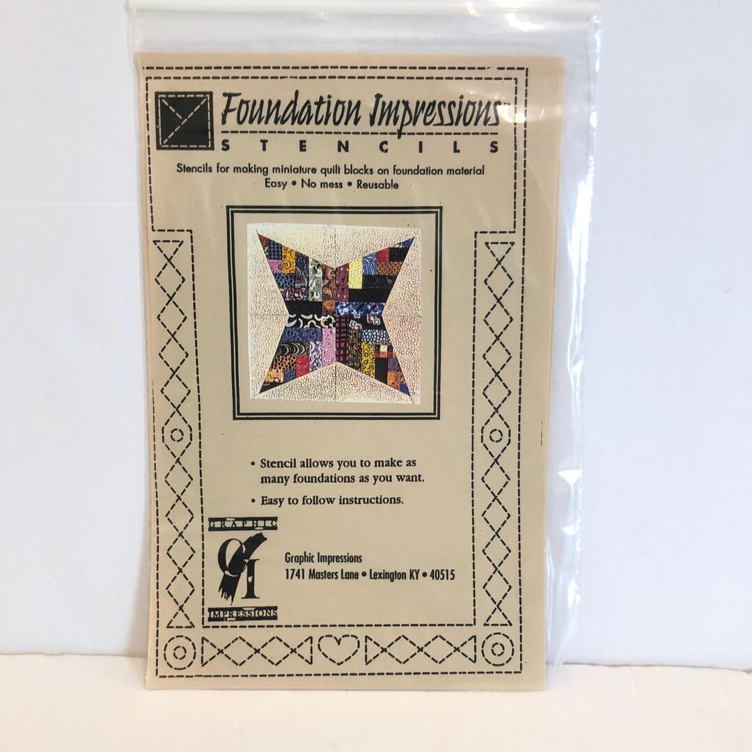 Log Cabin Star - Quilt Pattern Stencil, Foundation Impressions 1996 ...