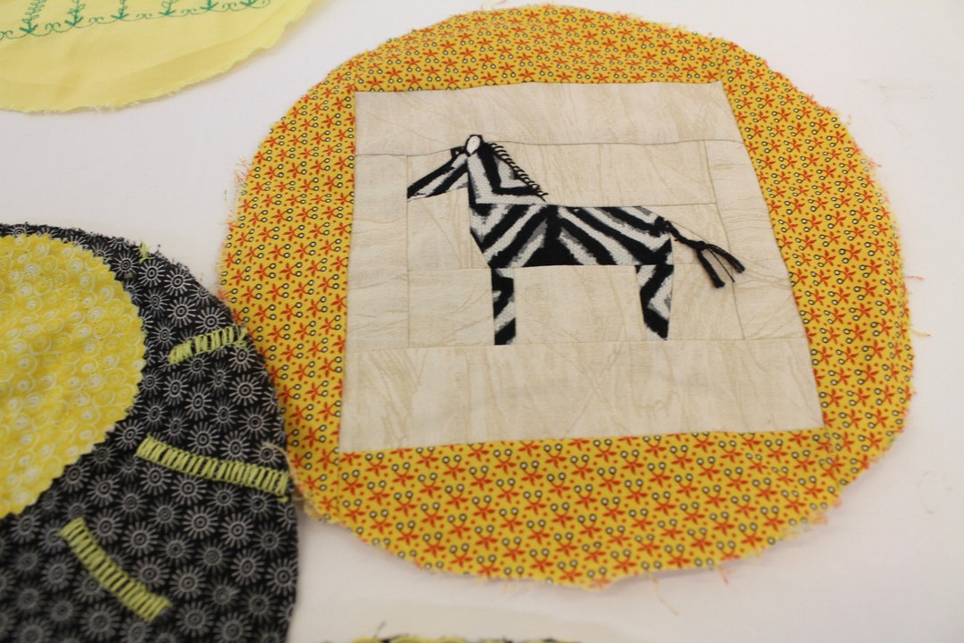 Lot of 27 Circular Quilt Blocks, Unfinished Quilting Project ...