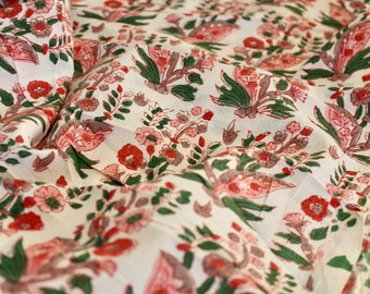 Pink Block Print Fabric - Etsy