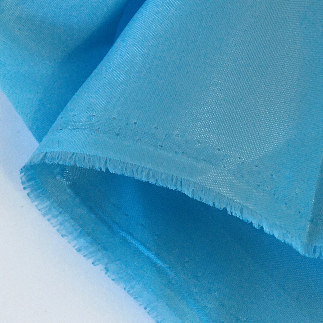 Sky Blue Solid Synthetic Lining Fabric, De-stash Apparel Sewing Fabric ...