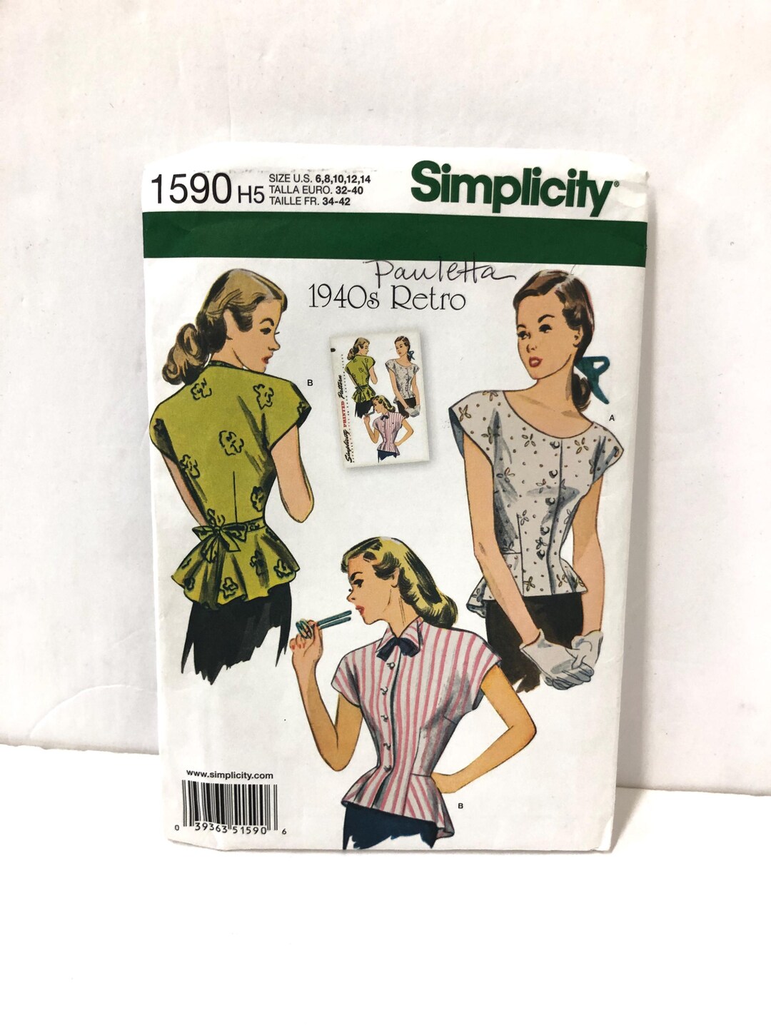 Vintage 40s Simplicity 1590 Blouse Sewing Pattern, Size 6-14 Uncut - Etsy