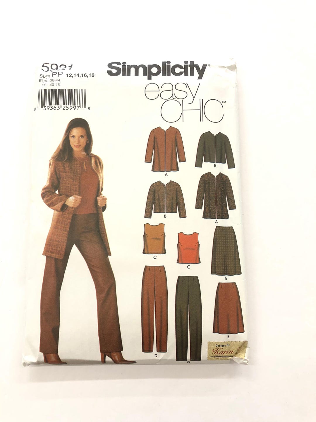 Simplicity Easy Chic Sewing Pattern 5921, Womens' Pants Skirts, Shells ...