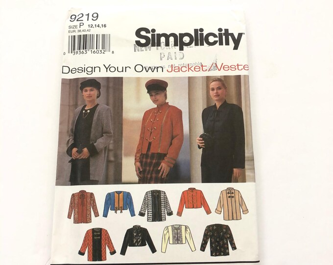 Simplicity 9219 Jacket Pattern, Kissing Front Coat and Jacket Pattern ...