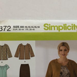 Simplicity Sewing Pattern 2372, Misses' Jacket, Dress or Top, Skirt and ...