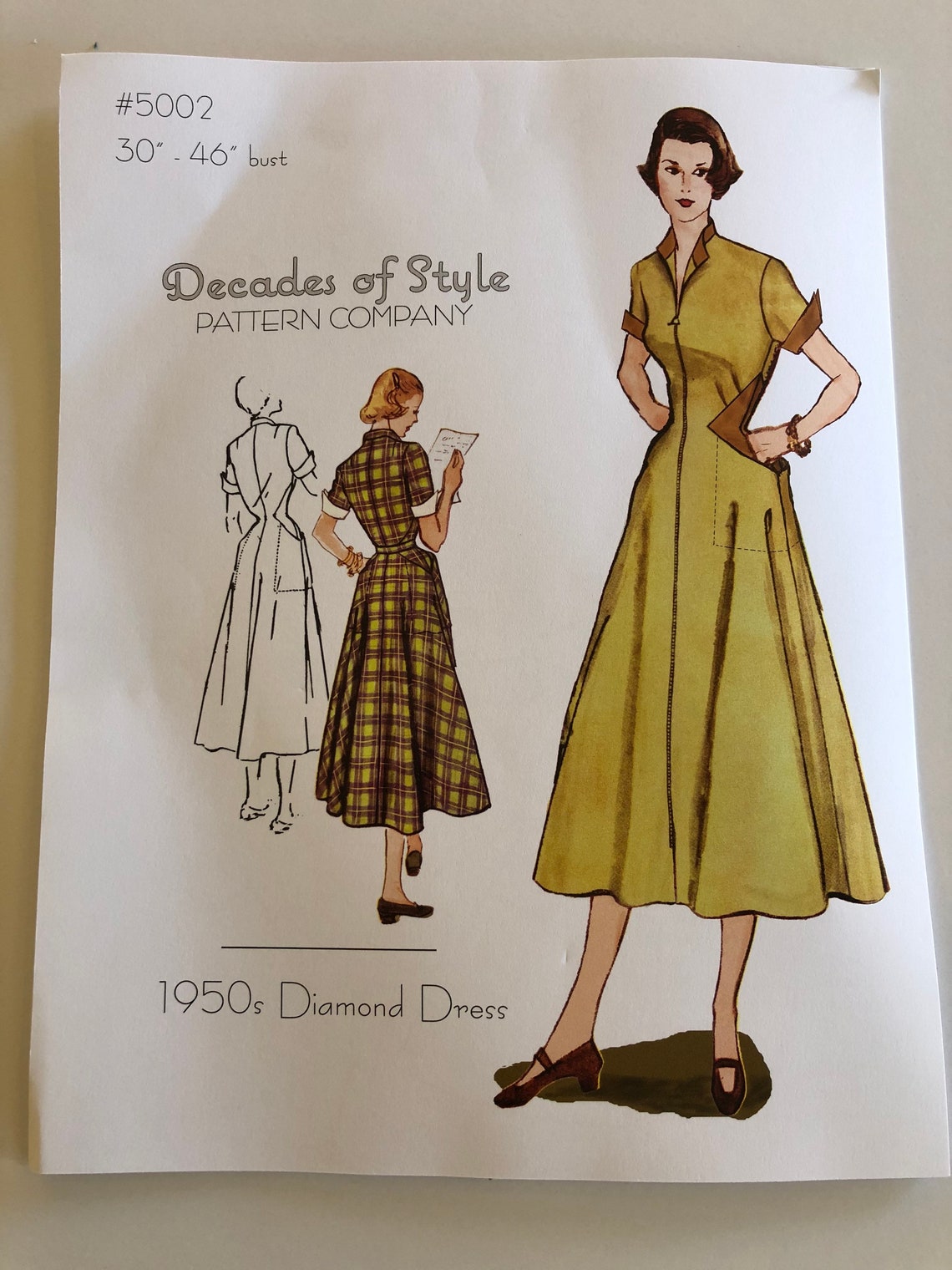 1950's Diamond Dress Pattern From Decades of Style, Decades of Style ...