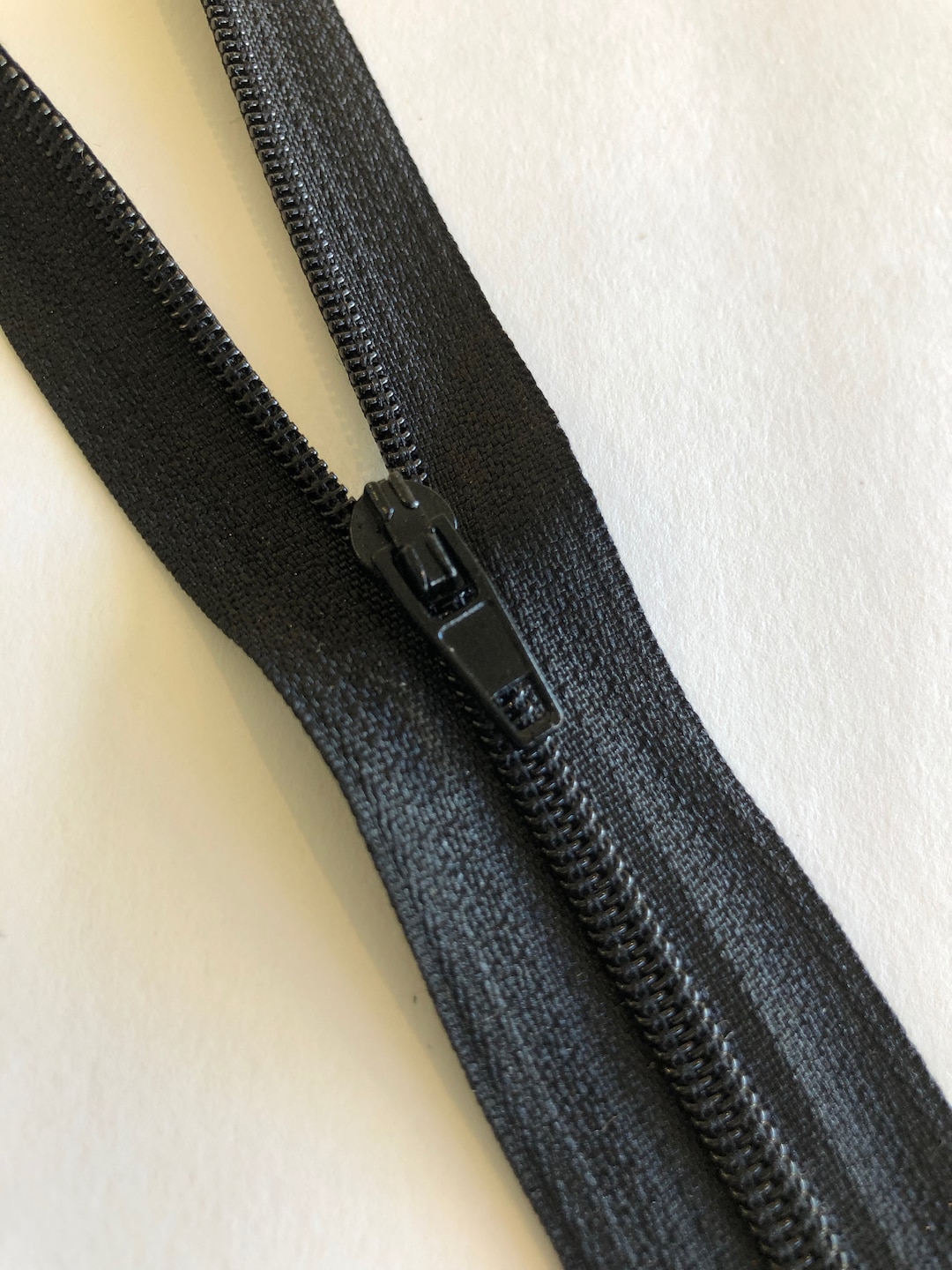 Black Nylon Coil Non Separating Zipper in Two Lengths: 9" and 18" for ...