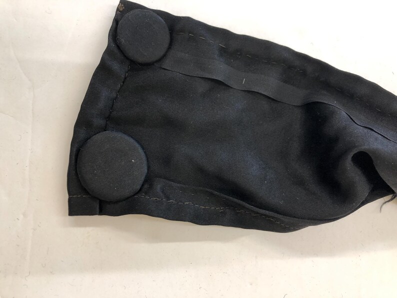 Antique Victorian Black Satin and Cording Garment Part, Corded Silk ...