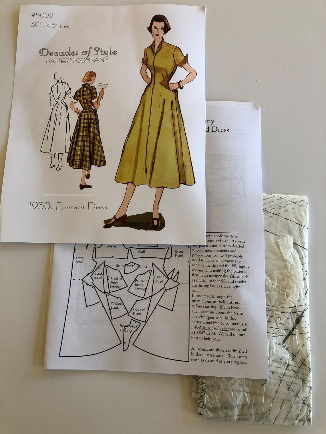 1950's Diamond Dress Pattern From Decades of Style, Decades of Style ...