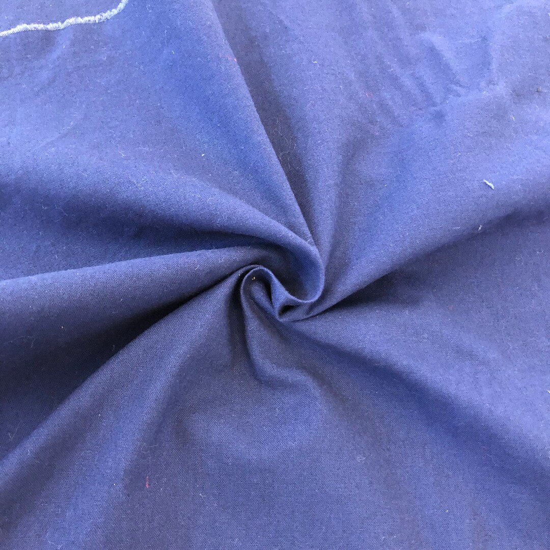 Medium Blue Plain Weave Fabric Remnant, Plain Blue Quilting Fabric ...