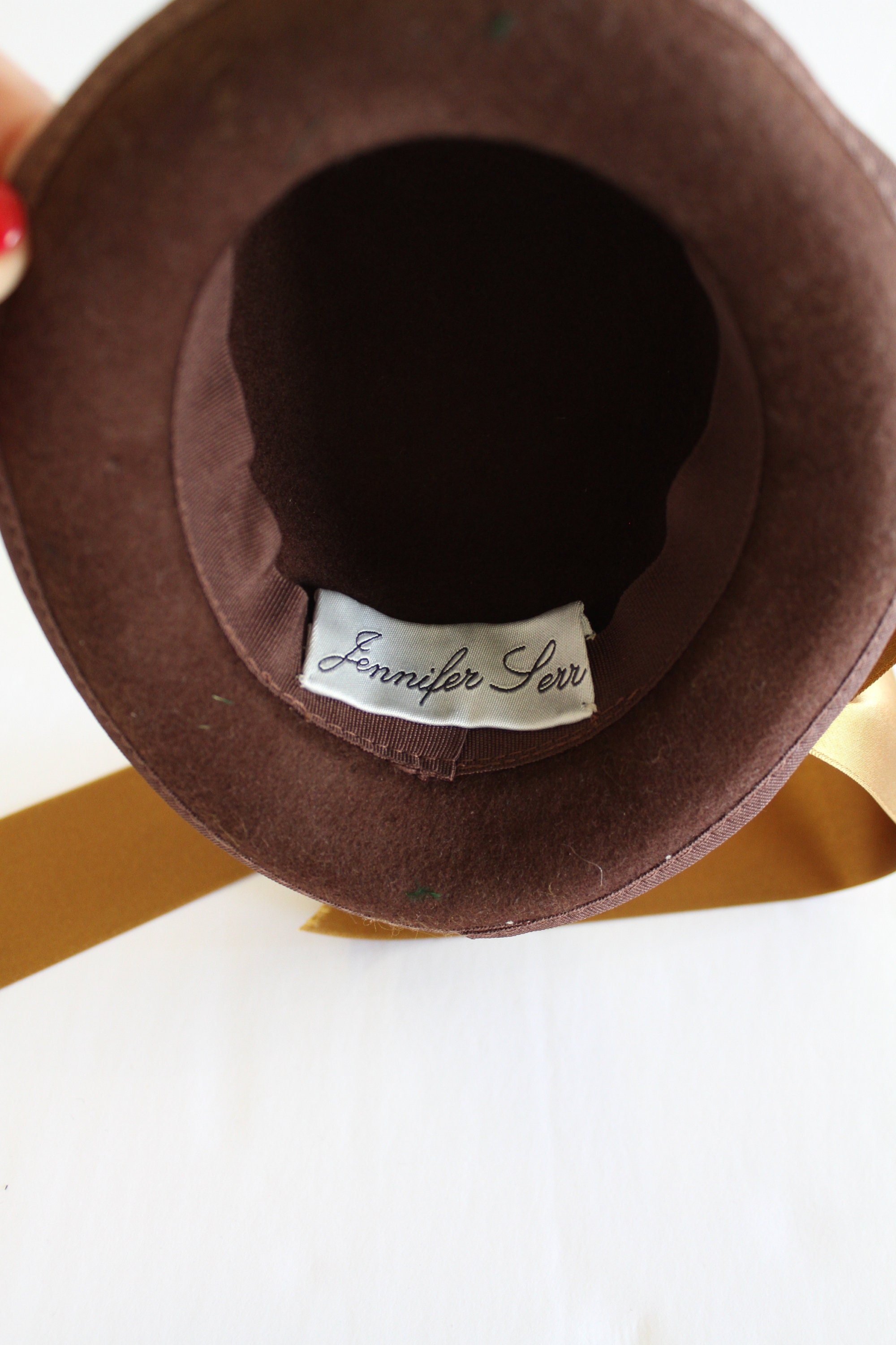 OOAK Hand Made and Trimmed Brown Felt Bowler Hat With Lots of Ribbon ...