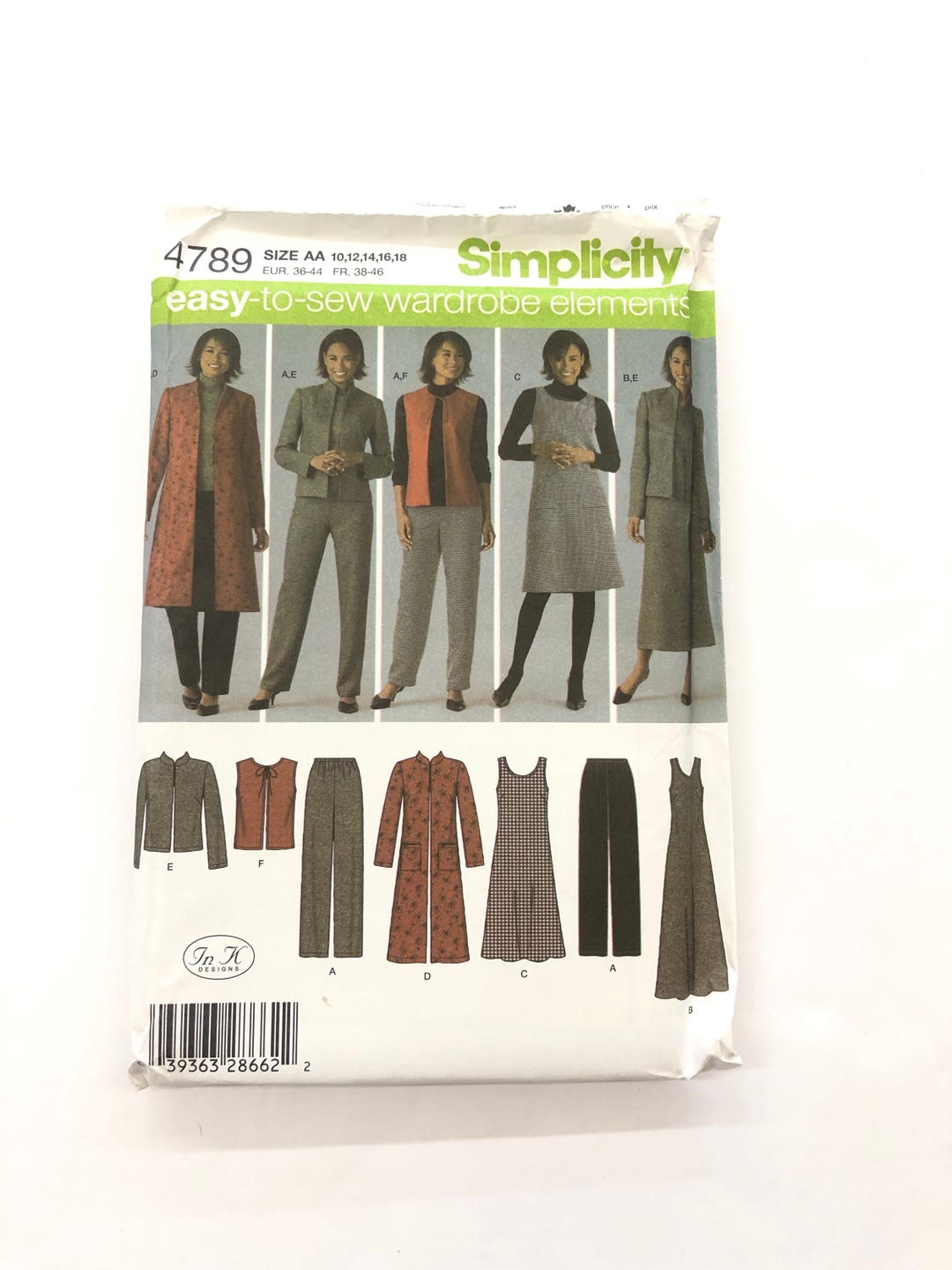 Simplicity 4789 Outfit Pattern, Misses' Pants, Vest, Jacket and Jumper ...