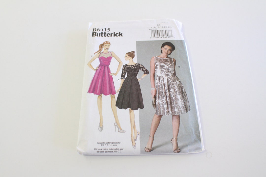 Butterick B6415 Fit and Flare Dress Sewing Pattern, Butterick B6415 ...