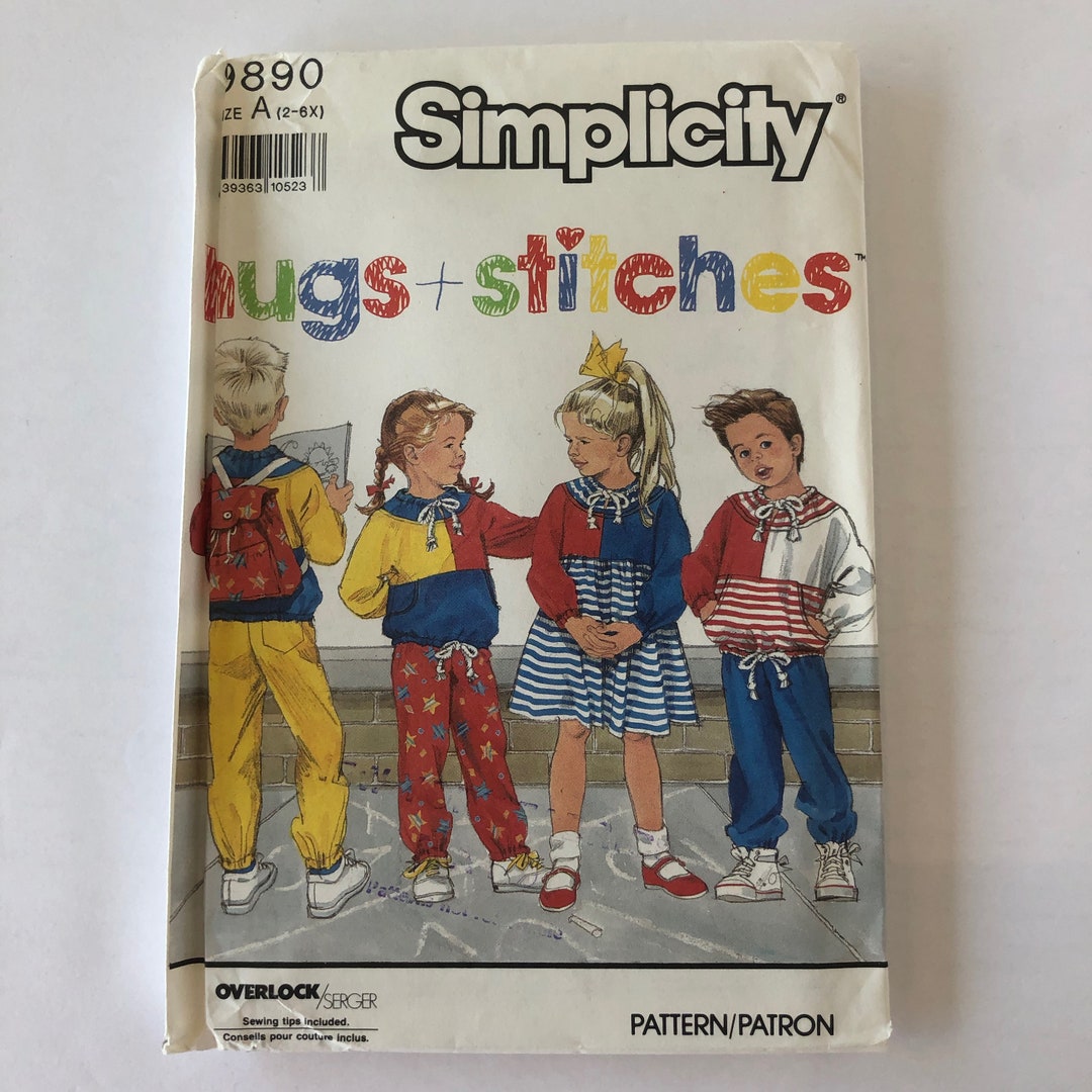 Simplicity 9890 Vintage 1990's Pattern, Hugs + Stitches, Children's ...