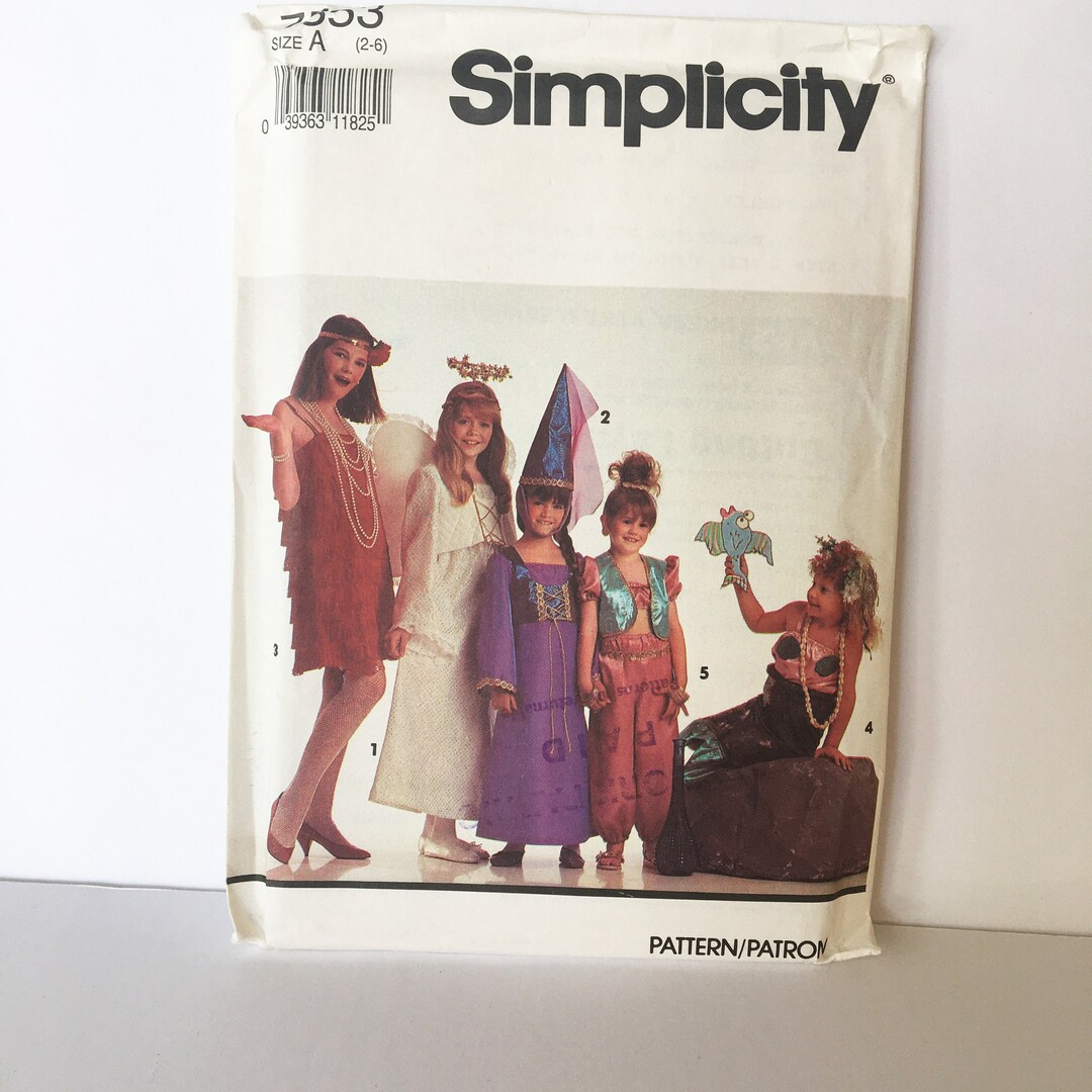 Vintage Simplicity 7553 Flapper Genie Princess Mermaid Angel Costume ...