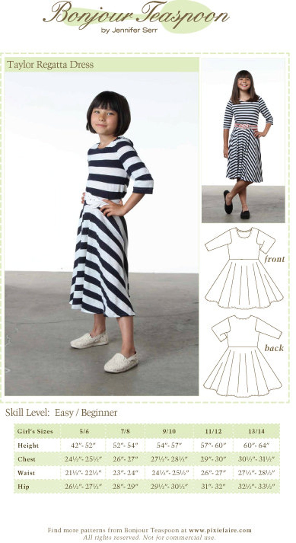 Kids Sewing Pattern Tween Sewing Pattern Printed Paper - Etsy