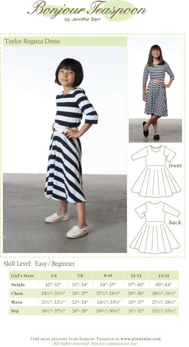 Kids Sewing Pattern Tween Sewing Pattern Printed Paper - Etsy